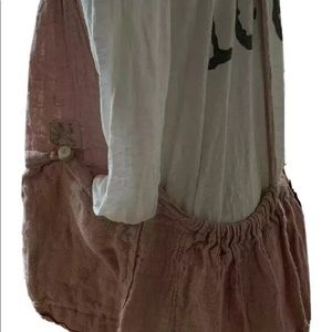 Magnolia Pearl | Tops | True Love Magnolia Pearl Funky Pink Linen Apron ...
